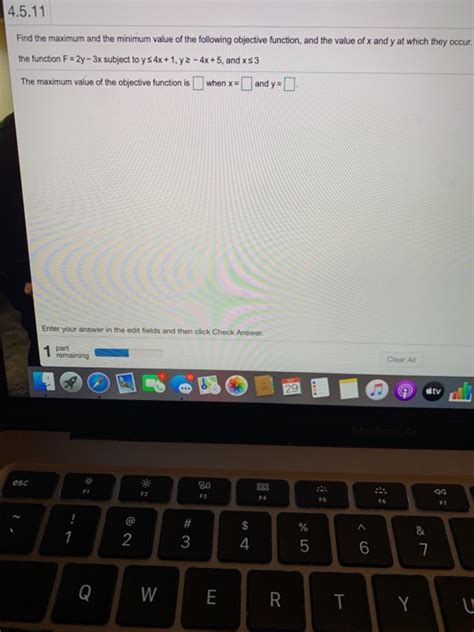 Solved 4 5 11 Find The Maximum And The Minimum Value Of The Chegg Com