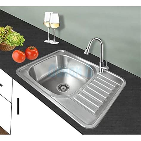 Мивки за вграждане в кухня Мивка за вграждане в кухненски плот с малък отцедник за шкаф 450 мм