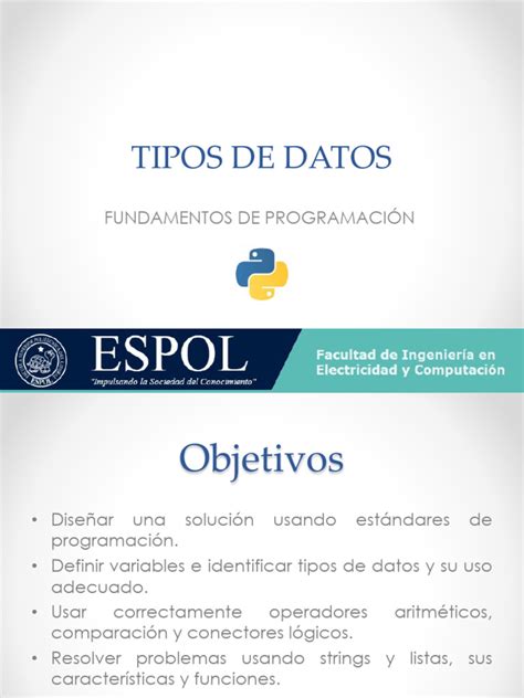 Unidad2 Tiposdatos Estandares Pdf Python Lenguaje De Programación Tipo De Datos