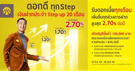 กรุงศรี ขยายระยะเวลาเปิดบัญชีฝากประจำ Step Up 20 เดือน รับดอกเบี้ยได้