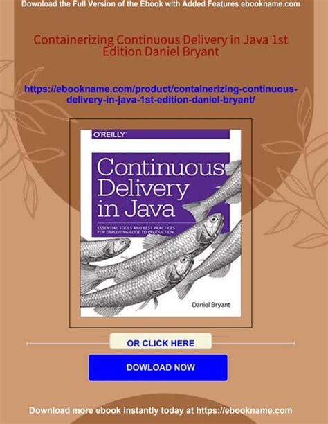 Free Pdf Sample Containerizing Continuous Delivery In Java 1st Edition Daniel Bryant Ebooks Pdf