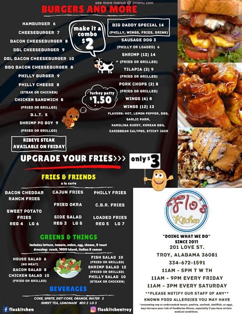 Menu At Flos Kitchen Restaurant Troy