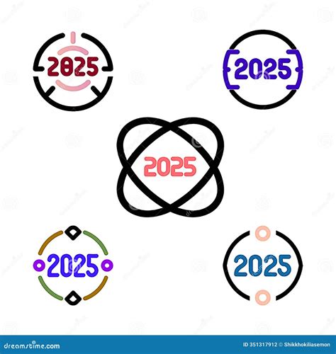A Set Of 2025 Vector Modern Colorful 2025 Vector Year 2025 Colorful Year 2025 2025
