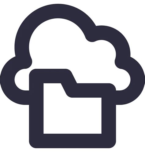 Cloud Computing Folder Icon Solid Style Stock Vector Image By