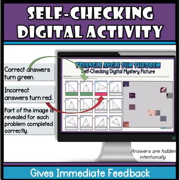 Triangle Angle Sum Theorem Self Checking Digital Mystery Picture