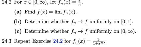 Solved 24 2 For x E 10 00 let fn 2 ñ a Find f x Chegg com