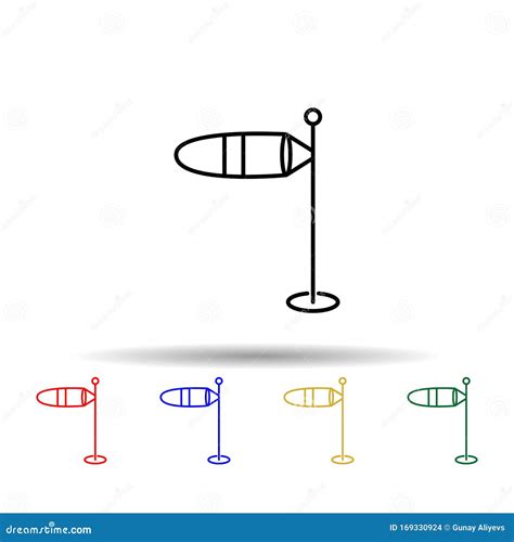 Wind Gauge Multi Color Style Icon Simple Thin Line Outline Vector Of