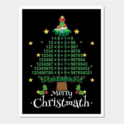 Funny Math Geek Nerd Christmas Tree Formula Art Print