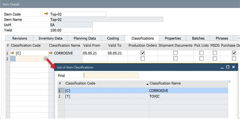 Item Classifications CompuTec Learn
