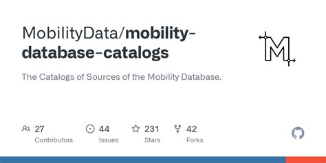 Github Mobilitydatamobility Database Catalogs The Catalogs Of