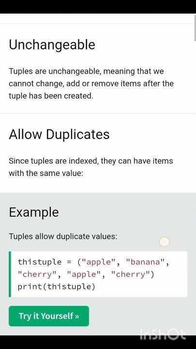 Tuple Items Part 2python Pythonprogramming Shortvideo Youtube