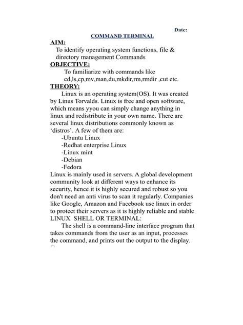 Experiment 7 Linux Commands Pdf