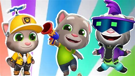 Talking Tom Gold Run 2 Vs Talking Tom Blast Park Vs Talking Tom Bomb Raider Gameplay Youtube