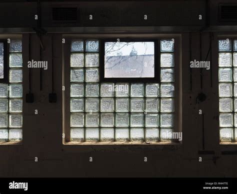 Glass Bricks Blocks With Bubble Pattern In Window Architecture Detail