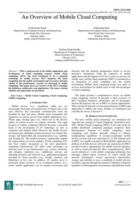 Pdf An Overview Of Mobile Cloud Computing