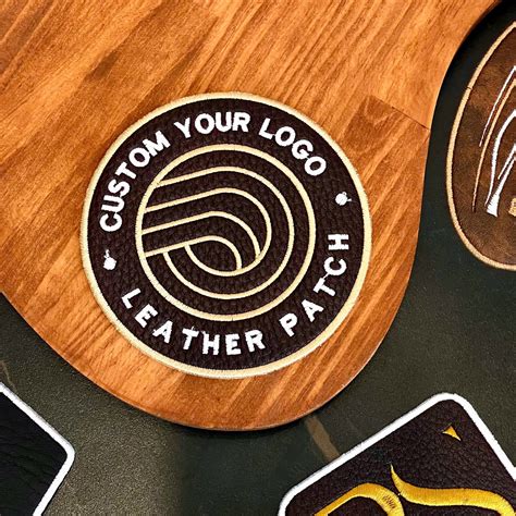 Custom Logo Patch Embroidered Leather Patch Iron On Sew On