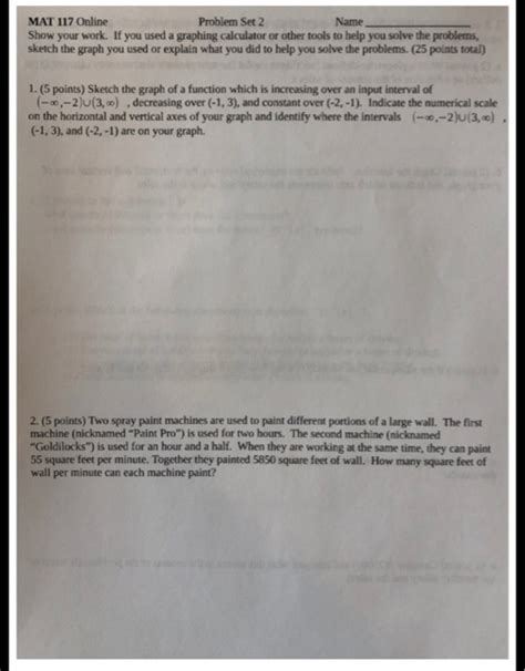 Solved Problem Set MAT Online Show Your Work If You Chegg Com