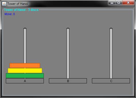 Github Spartanx10000towerofhanoi A Graphic Representation Of The Puzzle Of Tower Of Hanoi