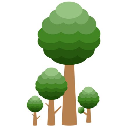 Little Forest Realistic Tree Collection Of Different Kinds Of Plant