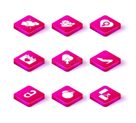 Set Please Do Not Disturb With Heart Perfume Calendar 8 March Heart And Cursor Click Diamond