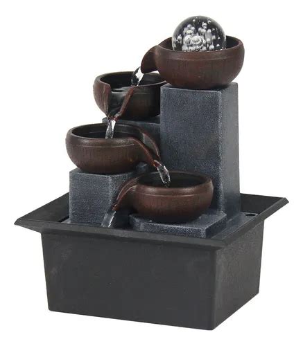 Fuente De Mesa Cascada 4 Niveles Meditación Con Luz Envío Gratis