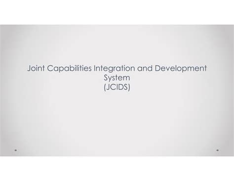 Joint Capabilities Integration And Development System Pdf