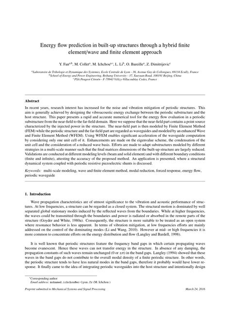 Pdf Energy Flow Prediction In Built Up Structures Through A Hybrid