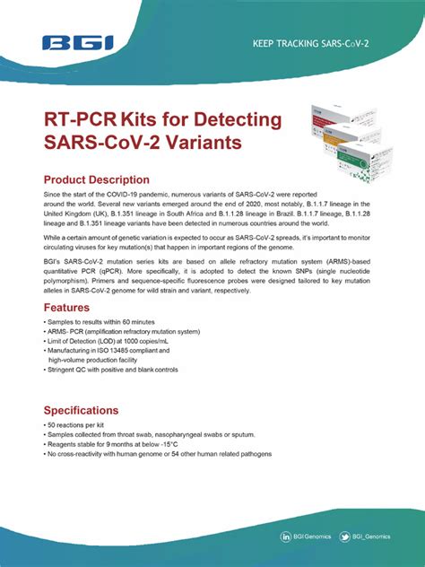 【flyer】rt Pcr Kits For Detecting Sars Cov 2 Variants Pdf