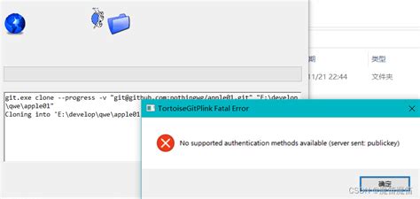 通过tortoisegit 访问github 报错：no Supported Authentication Methods Available