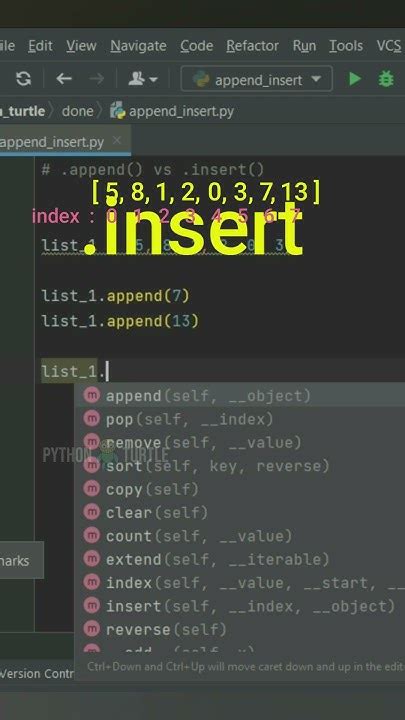 Append Vs Insert In Python Python Pythonprogramming Pythontricks Learning Youtube