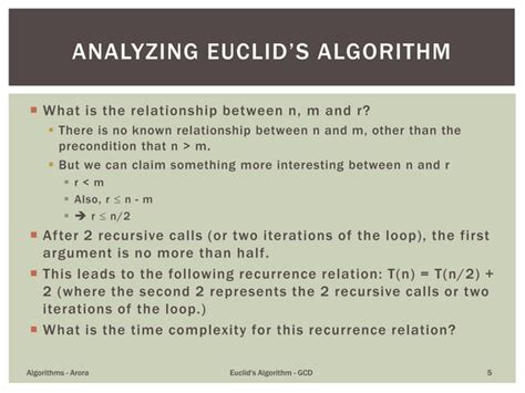 Euclids Algorithm For Greatest Common Divisor Time Complexity Analysis