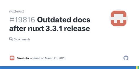 Outdated Docs After Nuxt 331 Release · Issue 19816 · Nuxtnuxt · Github