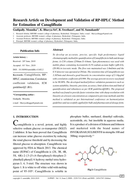Pdf Research Article On Development And Validation Of Rp Hplc Method For Estimation Of