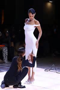 Bella Hadid Had A Coperni Dress Spray Painted On Her Naked Body