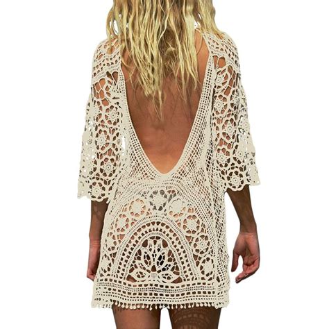 Goddess Of The Beach☋☼ Sexy Womens Bathing Suit Cover Up Crochet Lace