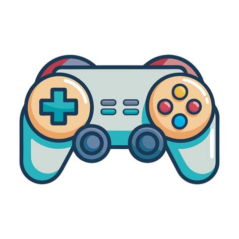Colorful Game Controller Icon Art Illustration Retro Gaming Controller