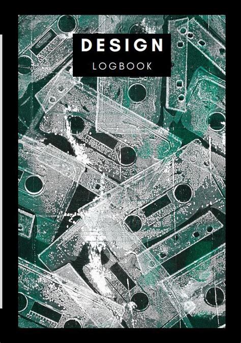 A4 Design Logbook With Graph Paper Teal Black Music Cassette Print