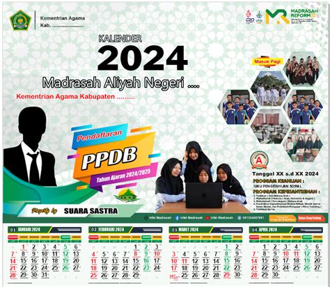 Desain Kalender 2024 Tema Ppdb Format Cdr Suara Sastra