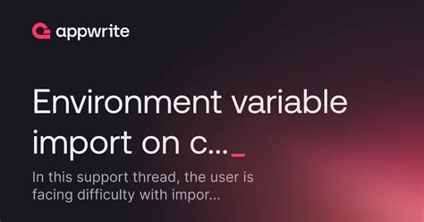 Environment Variable Import On Client Side Threads Appwrite