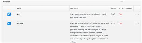 dotnetnuke 2sxc app and content modules have different version
