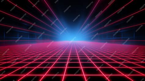 Premium Vector A Red Grid Of Lines With A Blue Background