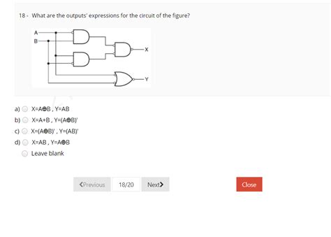 Solved 18 What Are The Outputs Expressions For The