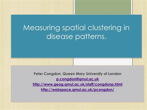 Ppt Measuring Spatial Clustering In Disease Patterns Powerpoint