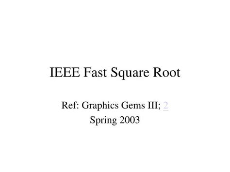 Ppt Ieee Fast Square Root Powerpoint Presentation Free Download Id