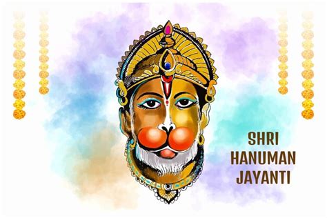 Красивая открытка хануман джаянти праздник фон Бесплатно векторы