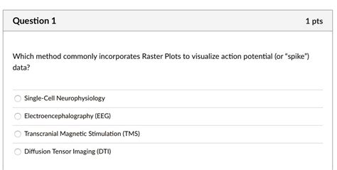 Solved Which Method Commonly Incorporates Raster Plots To Visualize Action Potential Or Spike