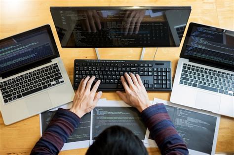 Premium Photo Programmer Coding Software Development Working Project It