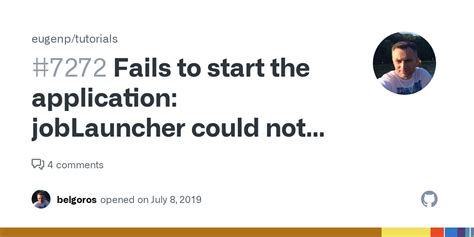 Fails To Start The Application JobLauncher Could Not Be Registered