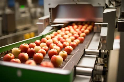 Premium Photo Fresh Apples In Automated Food Processing Facility Ai