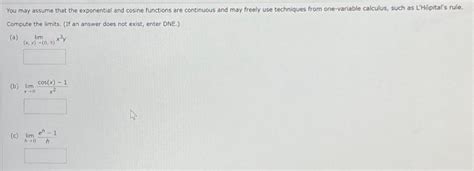 Solved You May Assume That The Exponential And Cosine